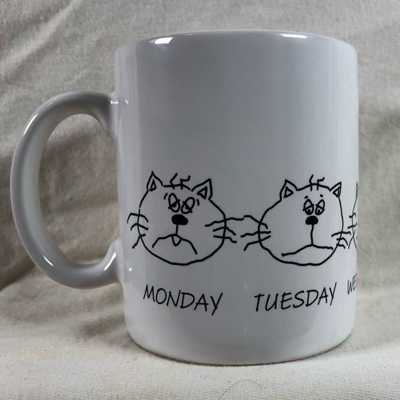 Hallmark | Dining | Vintage Hallmark Cat Days Of The Week Mug | Poshmark